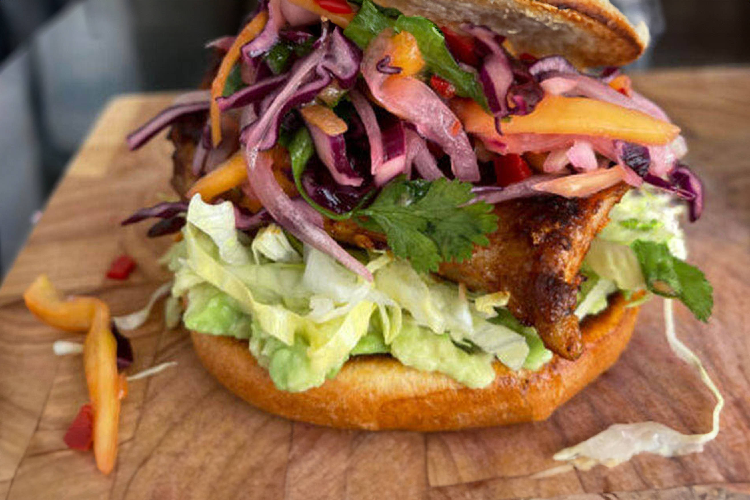 Chilli Chicken Burger With Mango Slaw | ALDI UK