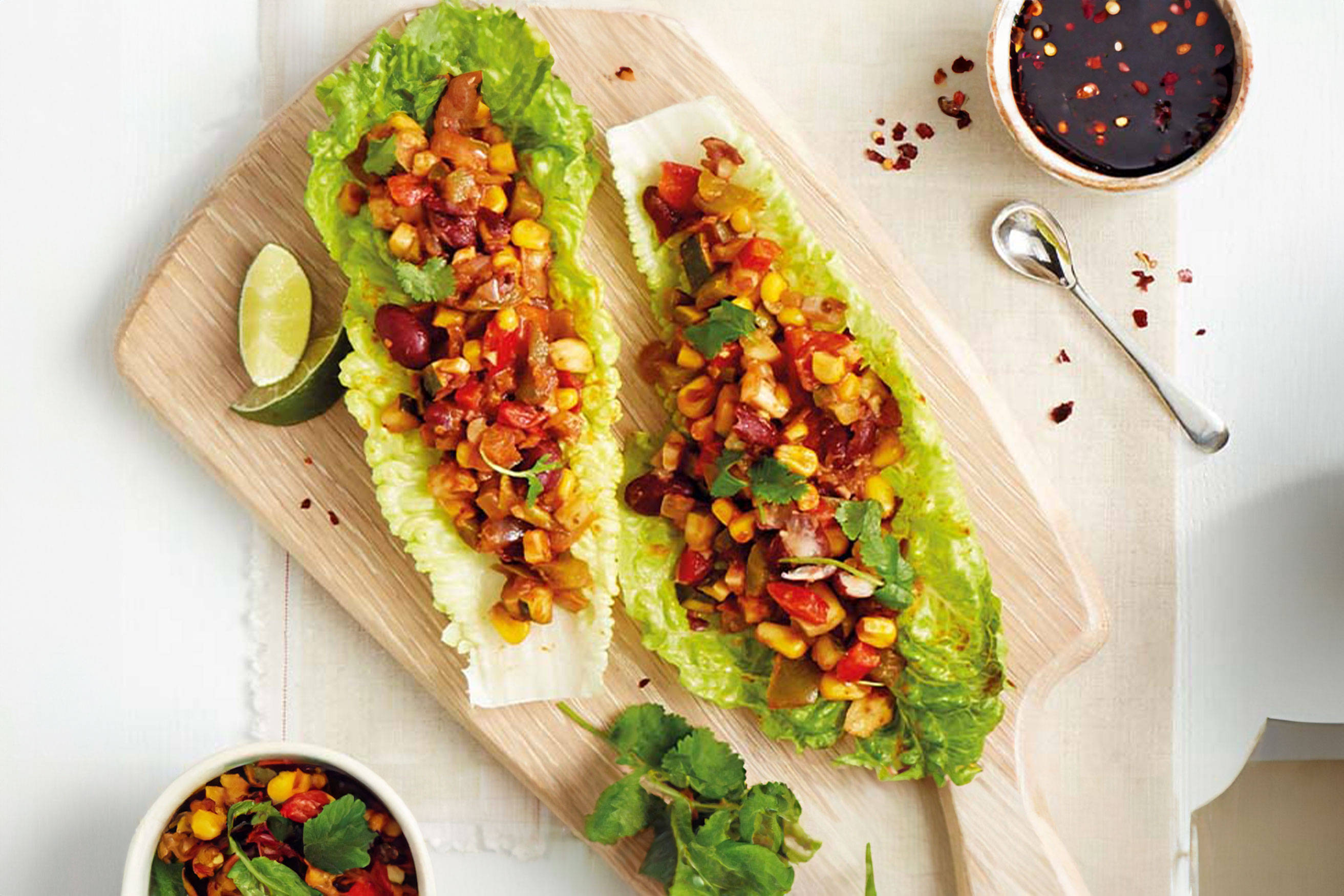 Crushed Cajun Kidney Bean and Corn Lettuce Burrito | ALDI UK