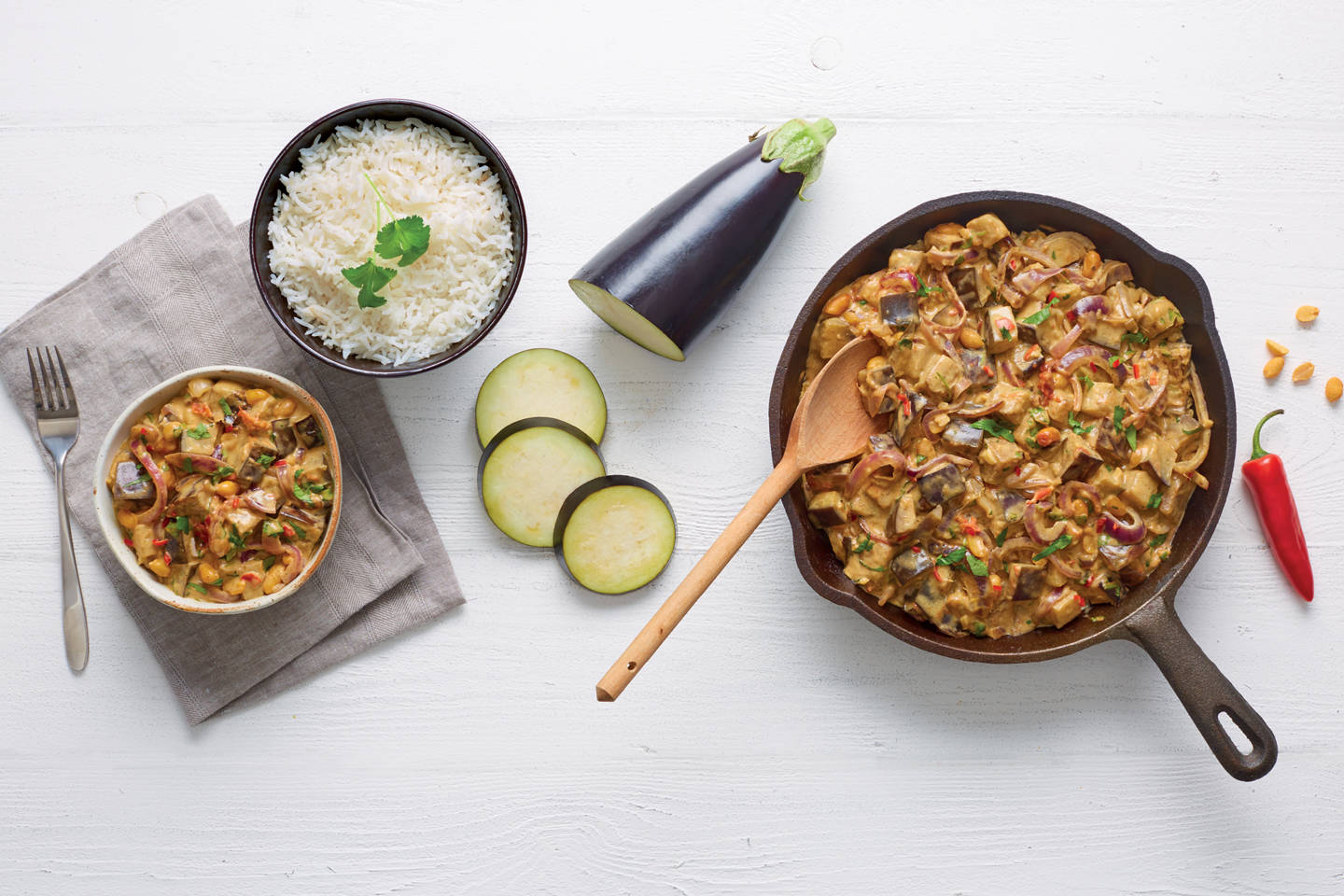 Aubergine and Coconut Peanut Curry | ALDI UK