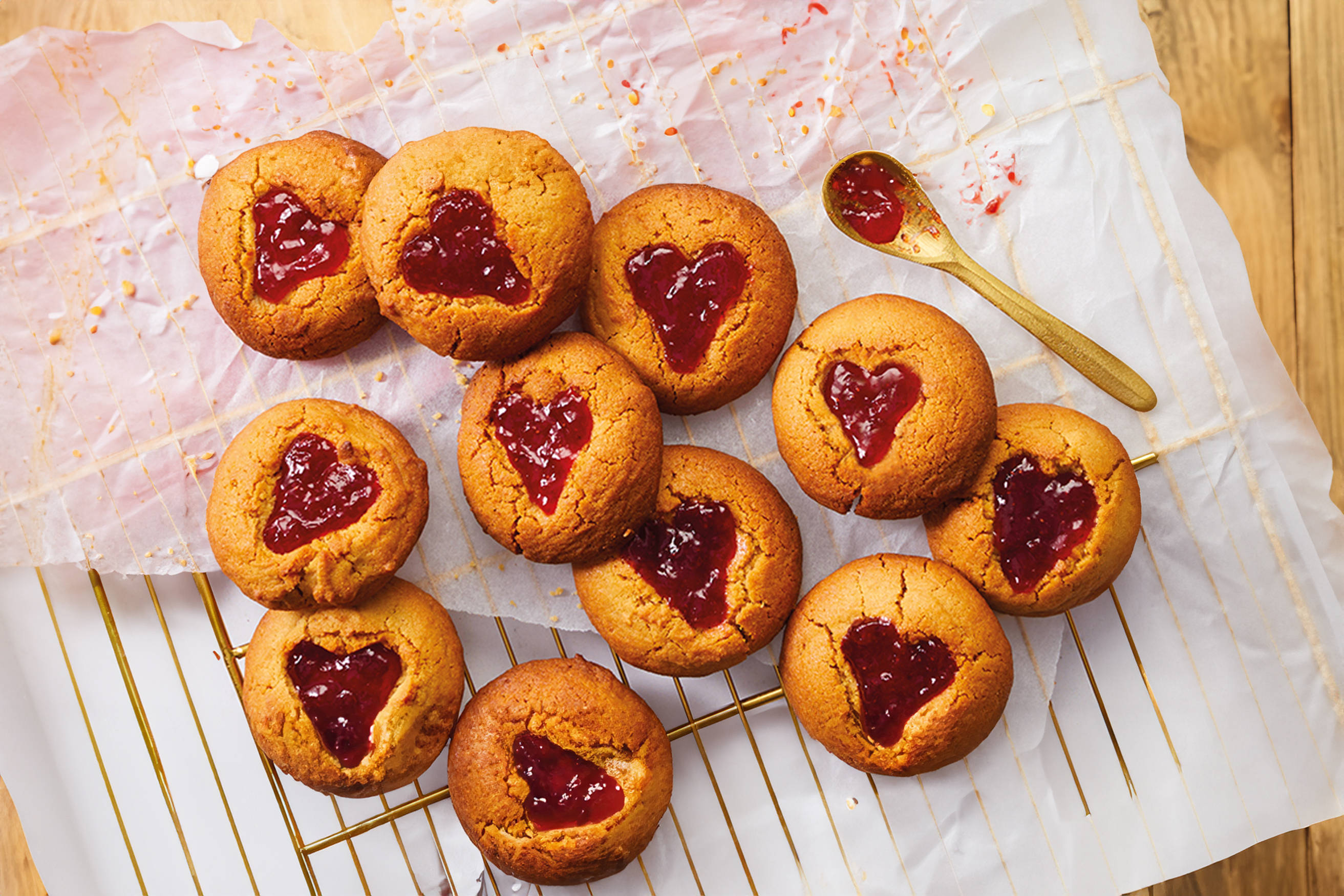 Peanut Butter and Jam Thumbprint Cookies | ALDI UK