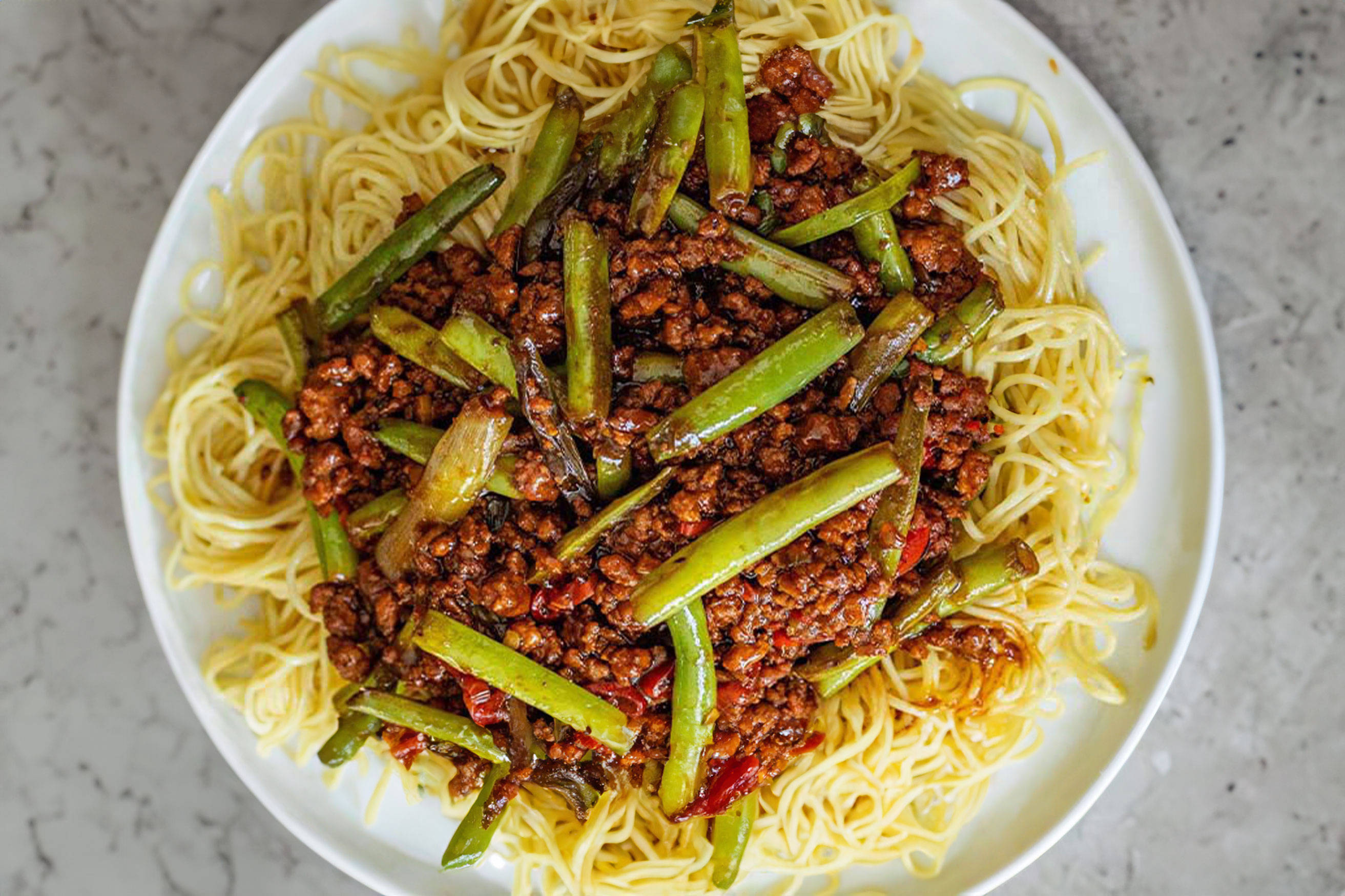 Spicy Fried Bean & Pork Stir Fry | ALDI UK