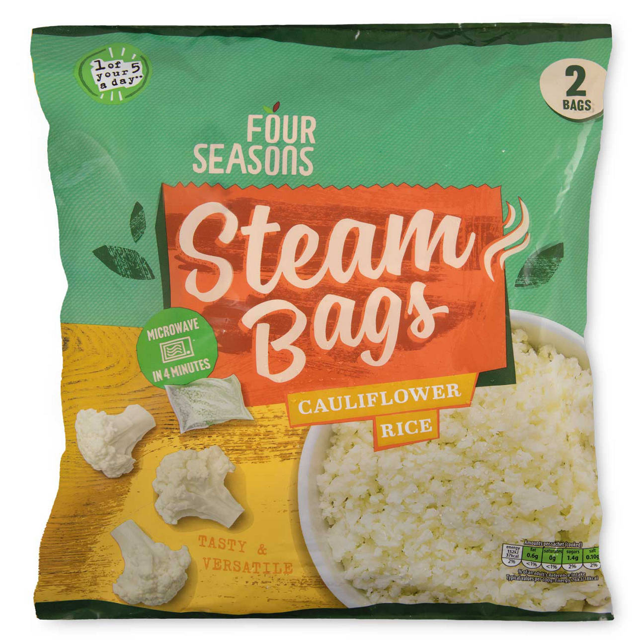Cauliflower Rice Steam Bags 2 Pack | ALDI IE
