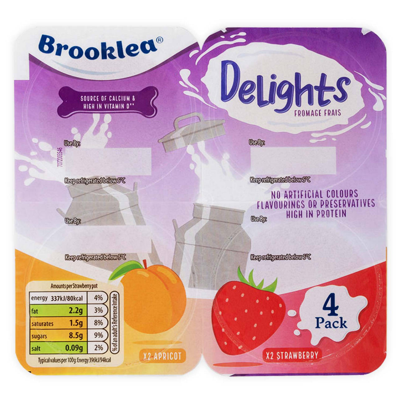 Delights Strawberry & Apricot Big Pot Fromage Frais 4 Pack | ALDI IE