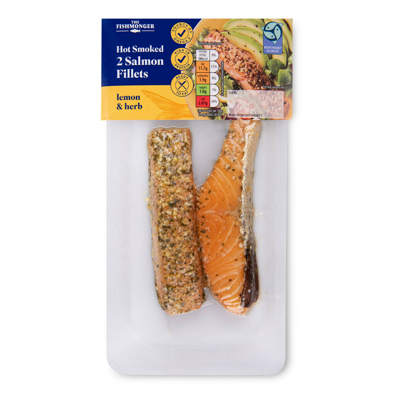 Lemon & Herb Hot Smoked Salmon Fillets 2 Pack | ALDI UK