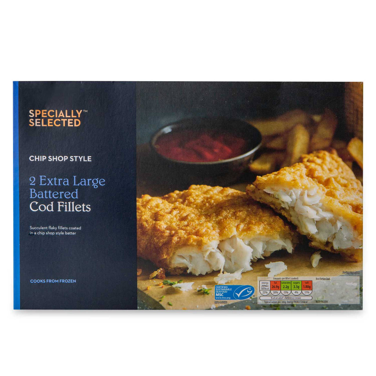 Chip Shop Style Extra Large Battered Cod Fillets 2 Pack | ALDI UK