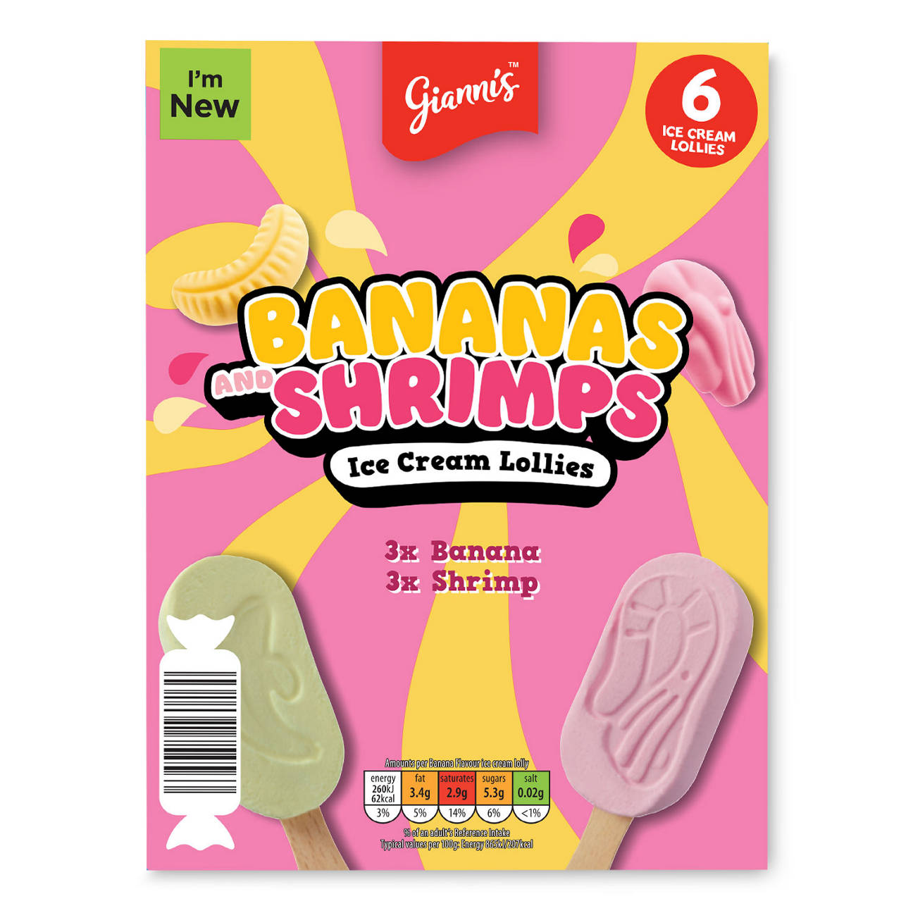 Bananas & Shrimps Ice Cream Lollies 6 Pack | ALDI UK