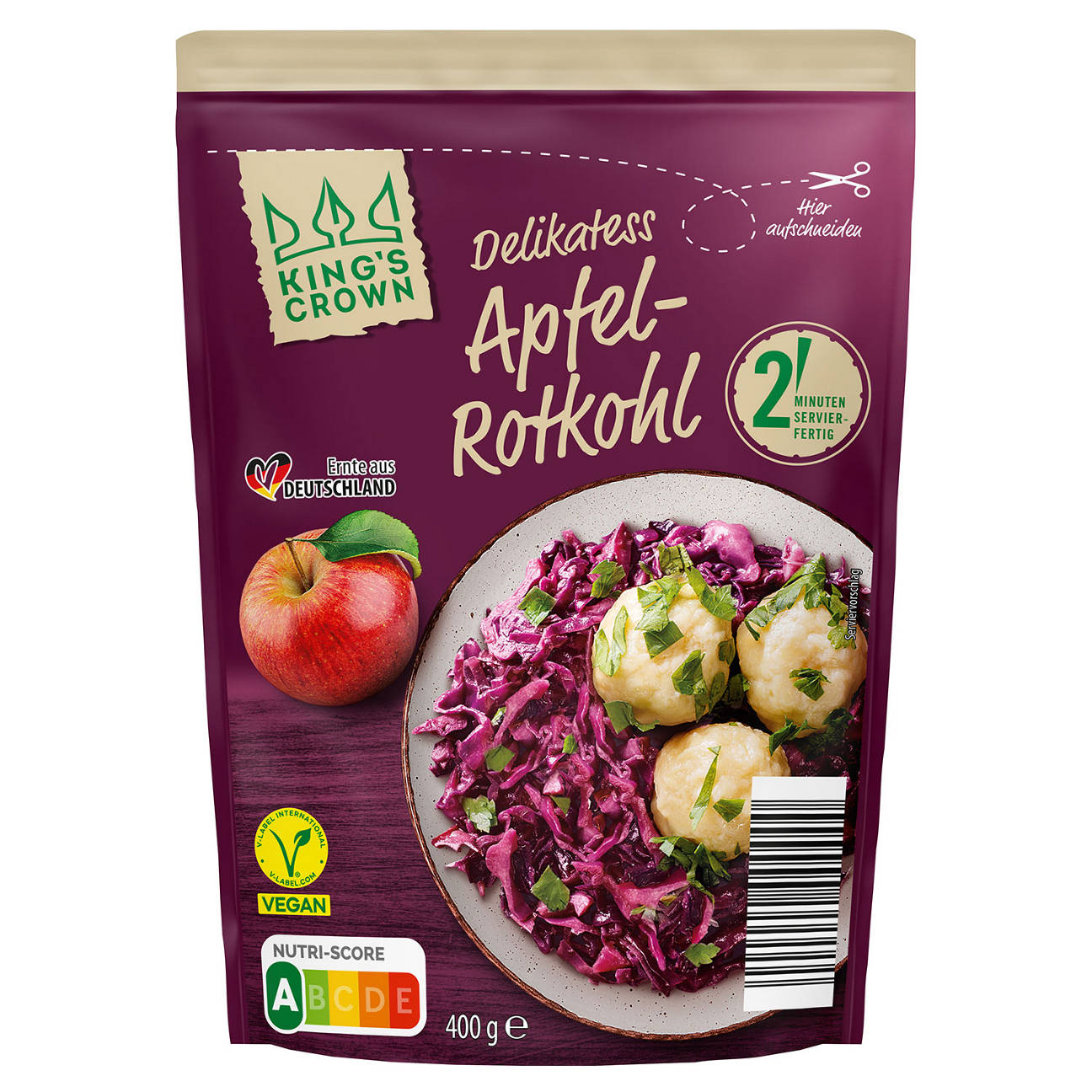 Rotkohl-Mix 400 g, Rotkohl mit Äpfeln