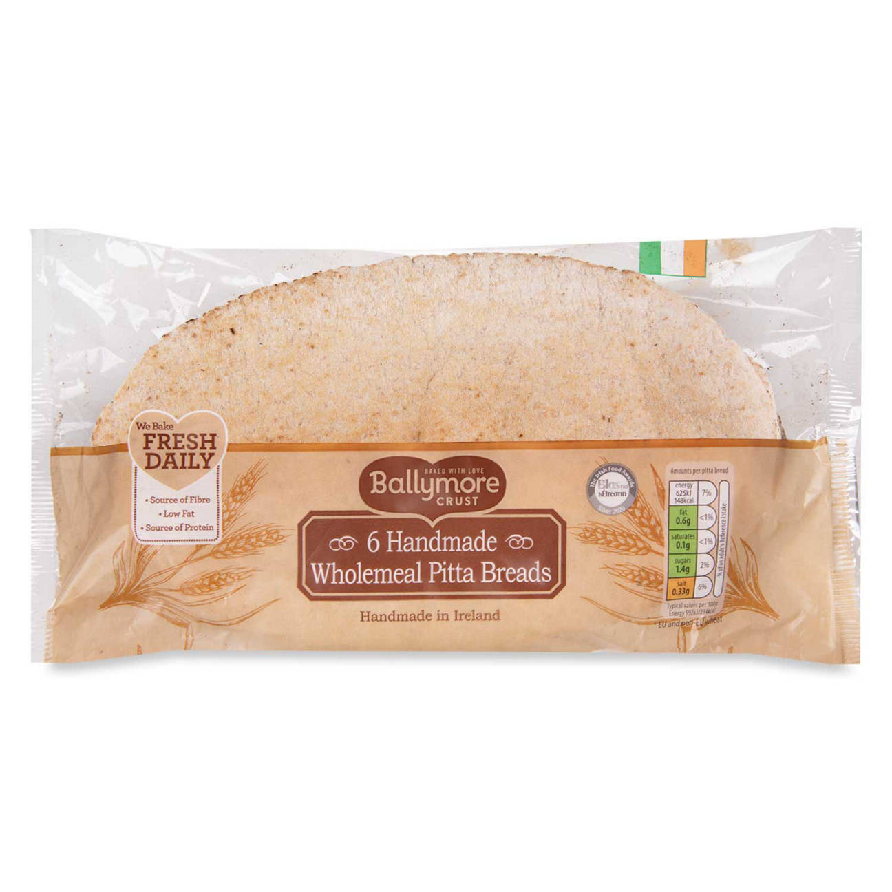 Handmade Wholemeal Pitta Breads 6 Pack | ALDI IE