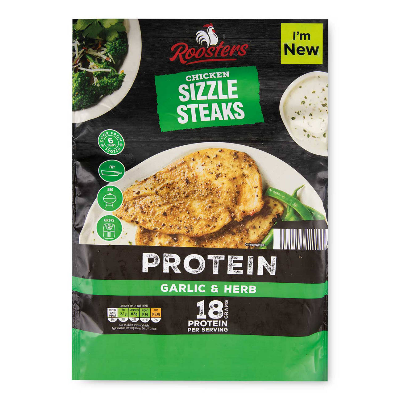 Protein Garlic & Herb Chicken Sizzle Steaks | ALDI IE