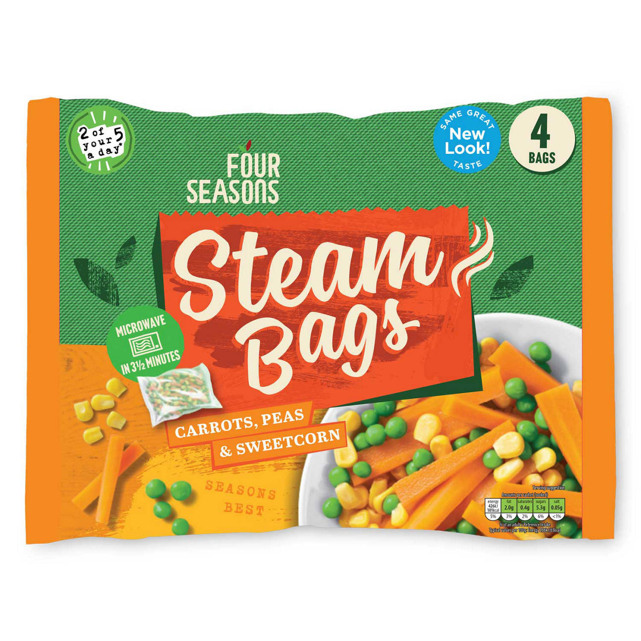 Carrot, Peas & Sweetcorn Steam Bags 4 Pack | ALDI UK