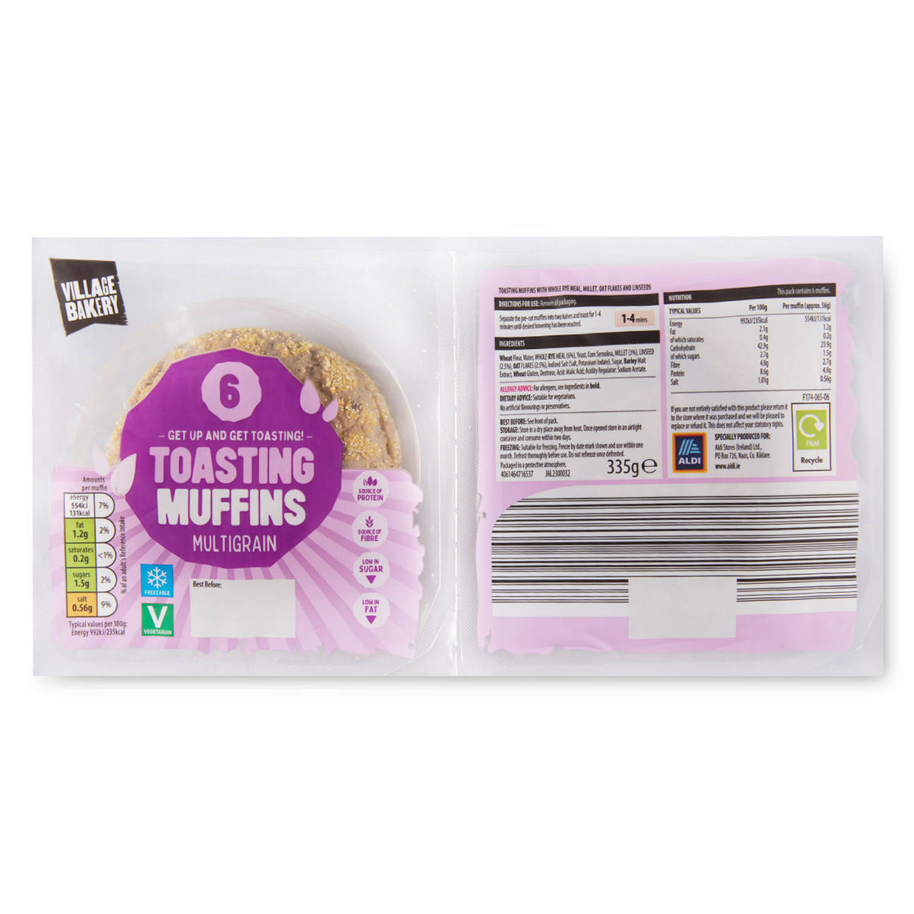 Multigrain Toasting Muffin 6 Pack | ALDI IE