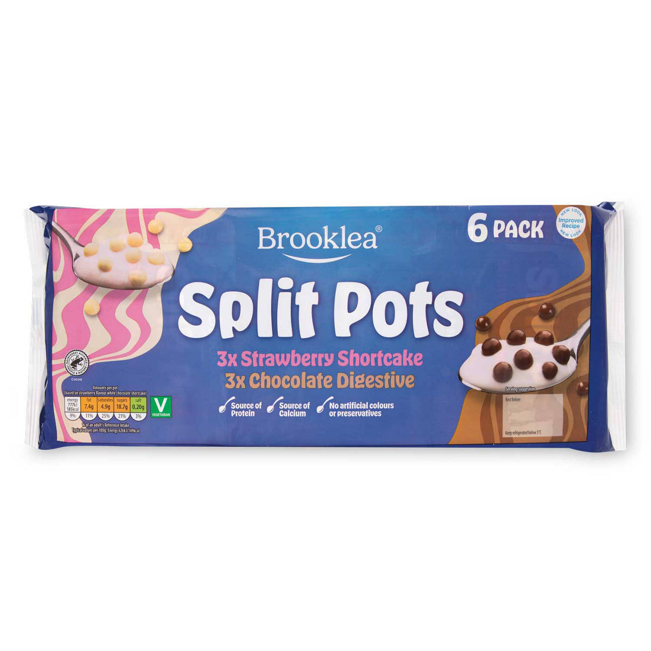 Vanilla And Strawberry Yogurt With Biscuit Pieces Split Pots 6 pack ...