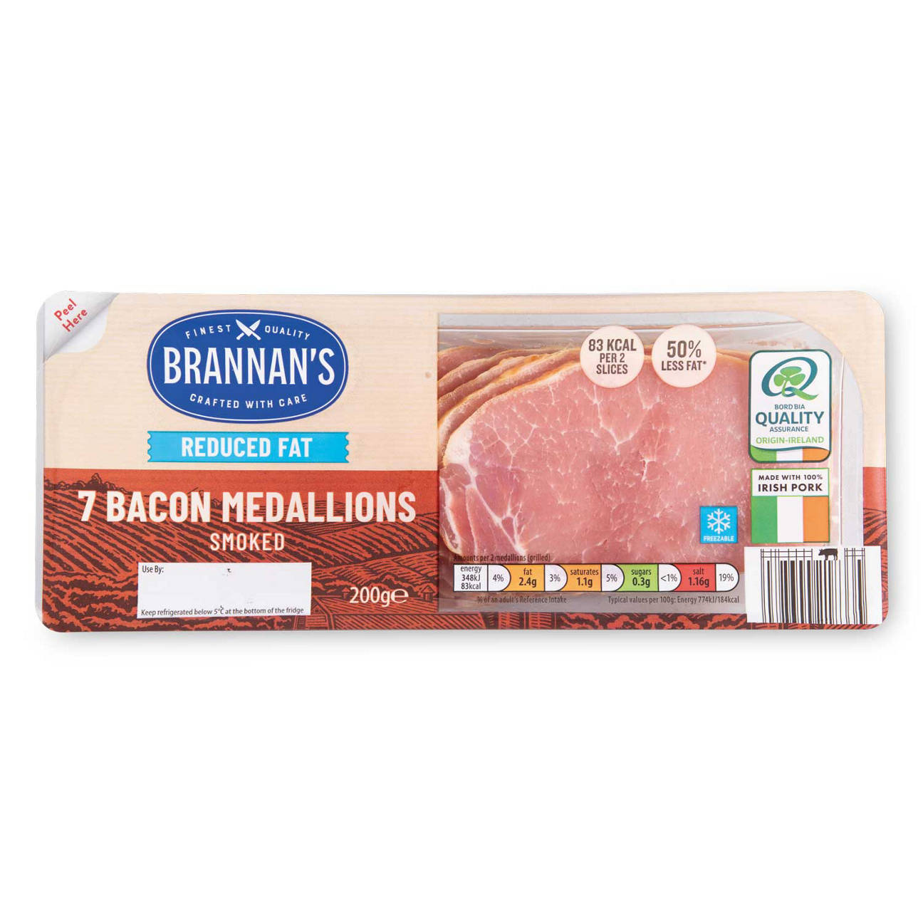 Smoked Bacon Medallions 50% Less Fat 7 Pack | ALDI IE