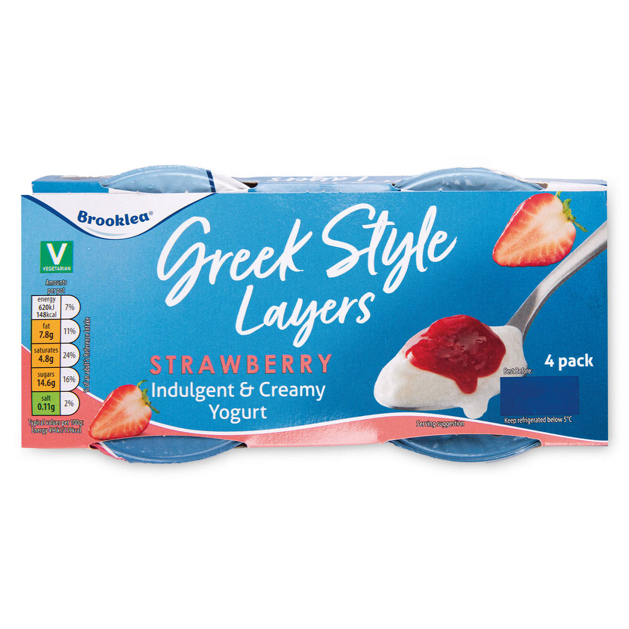 Strawberry Greek Style Yoghurts 4 Pack | ALDI UK