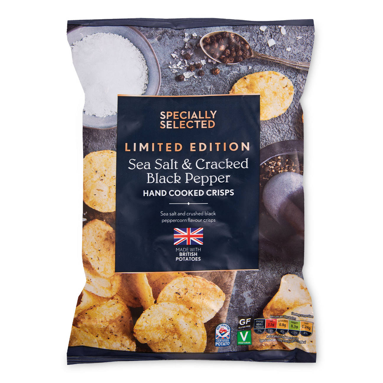 Sea Salt & Cracked Black Pepper Hand Cooked Crisps | ALDI UK