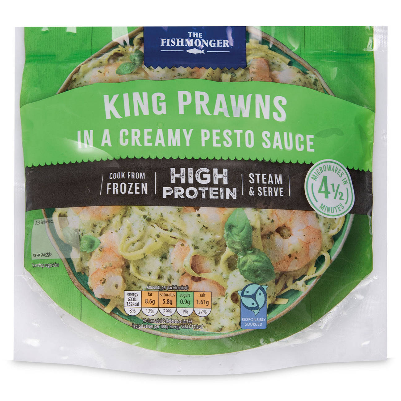 High Protein King Prawns in a Creamy Pesto Sauce | ALDI UK