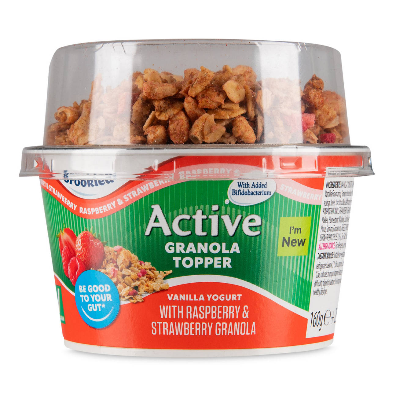 Active Granola Topper Vanilla Yogurt With Raspberry & Strawberry ...