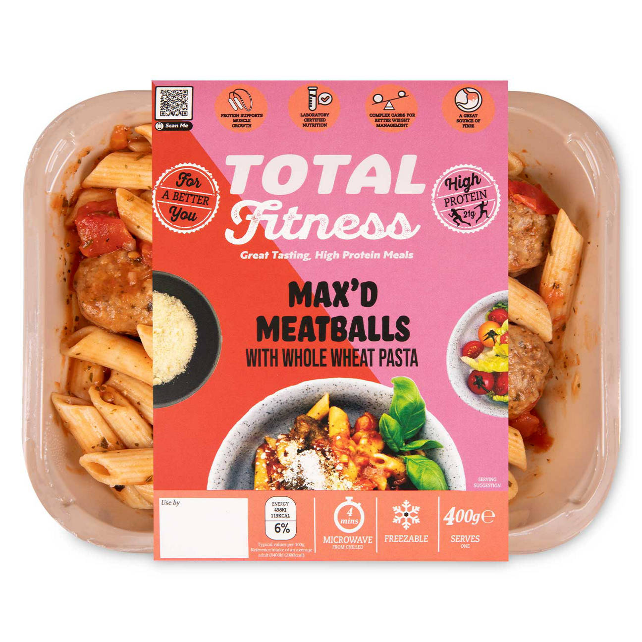 High Protein Max'd Meatballs with Whole Wheat Pasta | ALDI IE