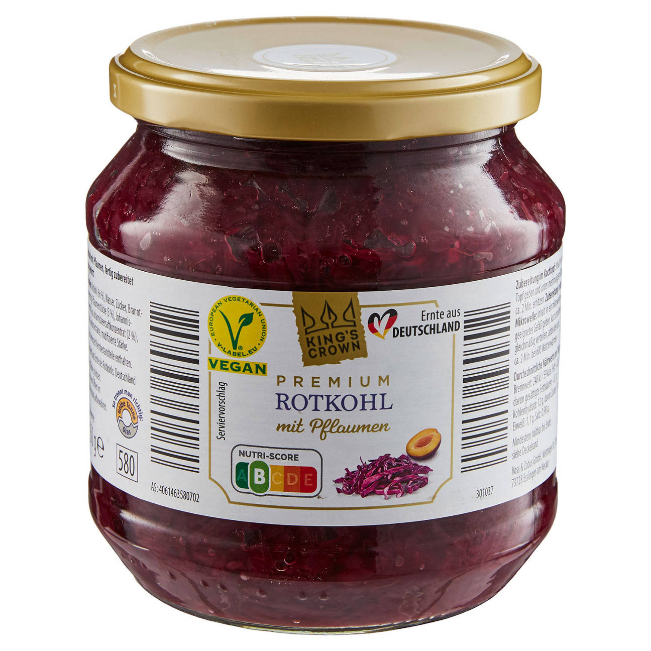KING'S CROWN Premium Rotkohl 550 g, Pflaume