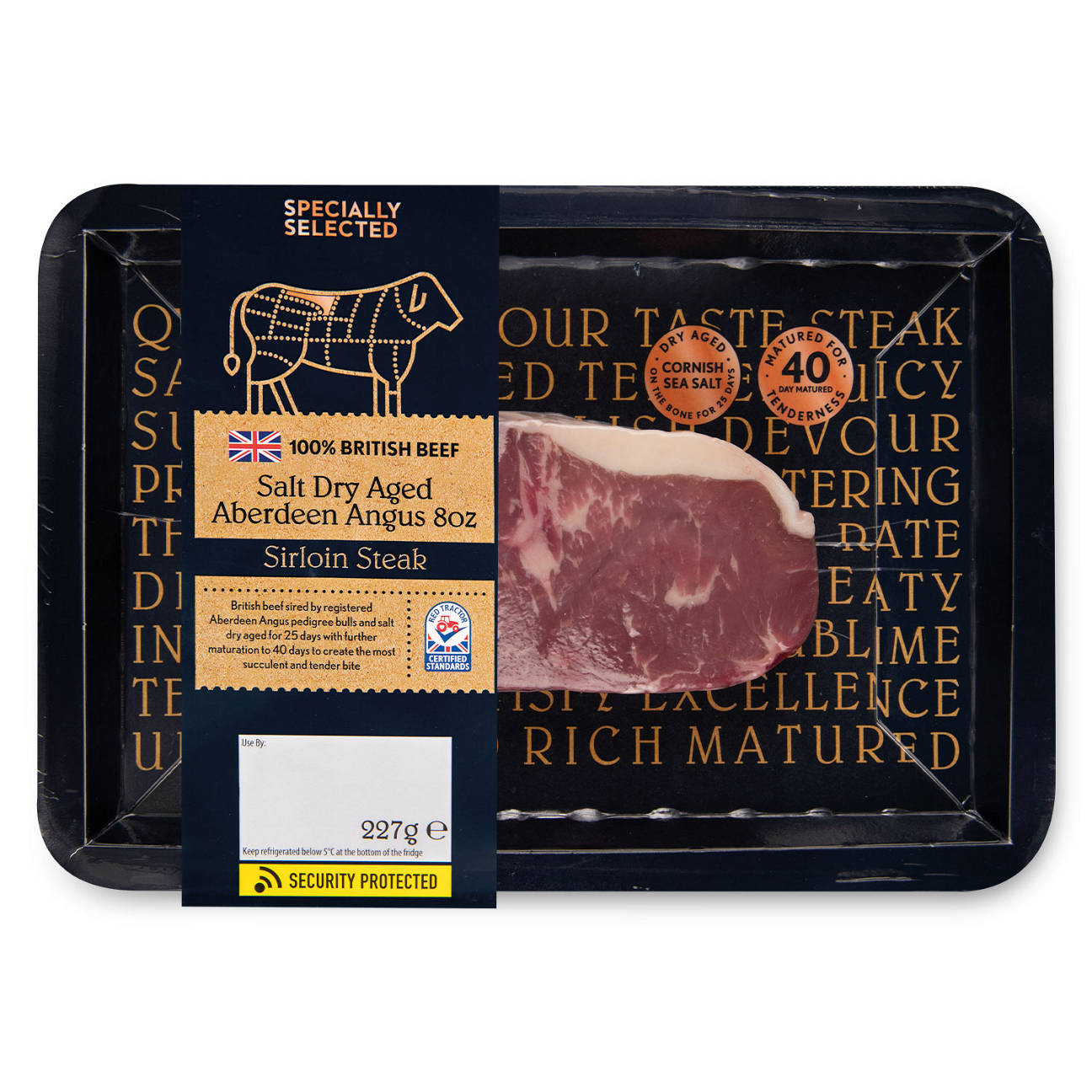 100% British Beef Salt Dry Aged Aberdeen Angus 8oz Sirloin Steak | ALDI UK
