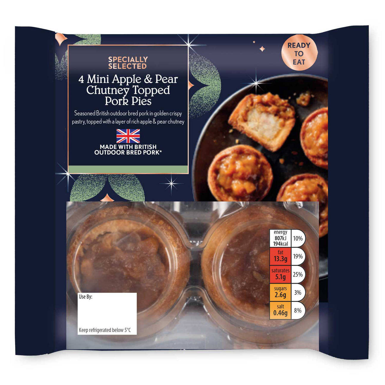 Topped Mini Apple & Pear Chutney Pork Pies 4 Pack | ALDI UK