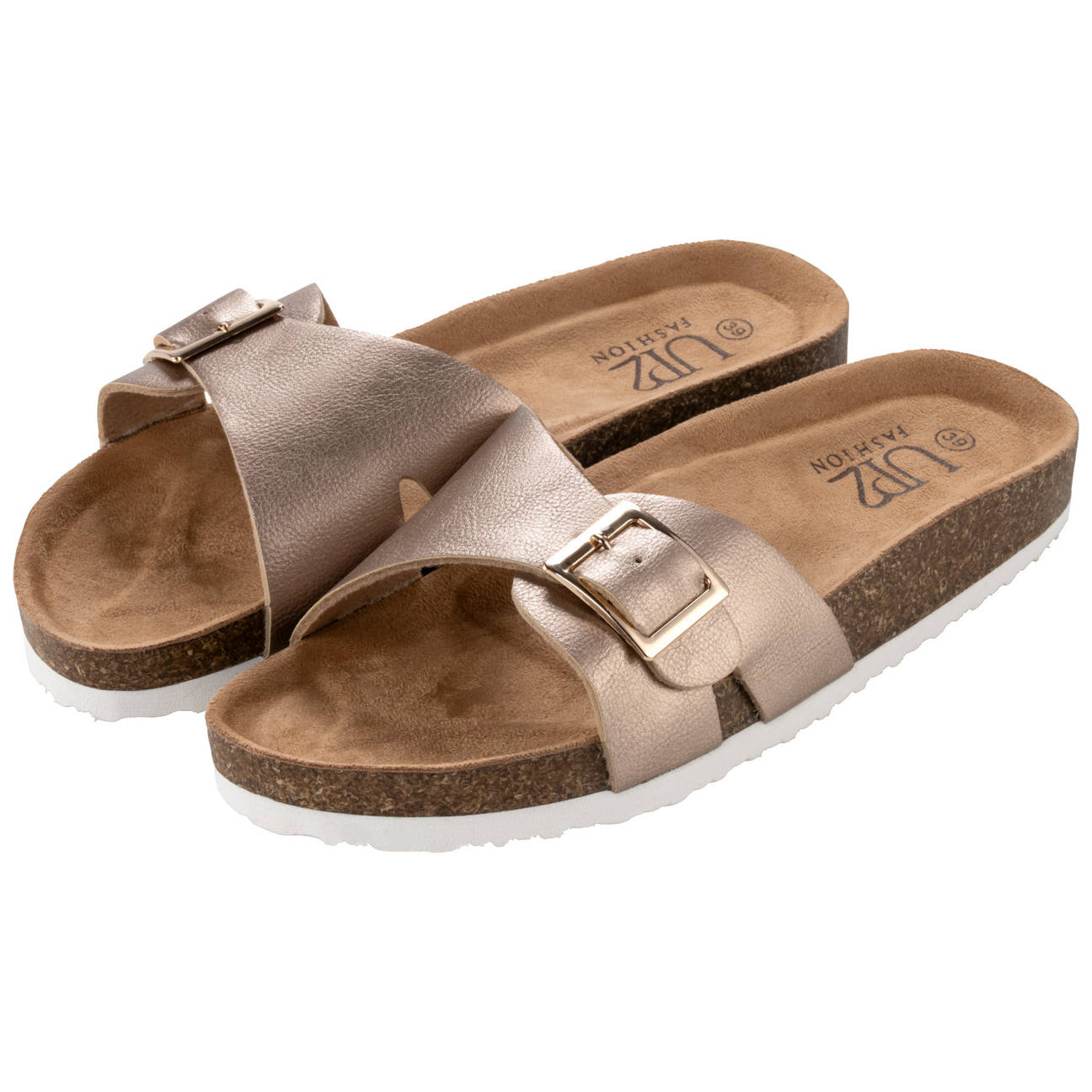 Damen-Pantoletten, glänzend, Roségold, Gr. 37| ALDI SUISSE