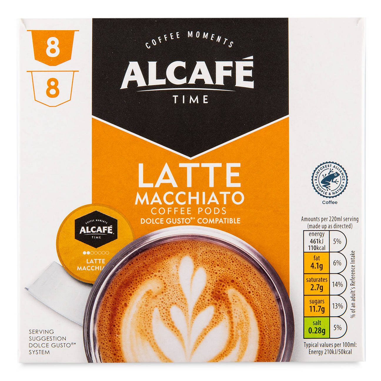 Latte Macchiato Coffee Pods 8 Pack | ALDI UK