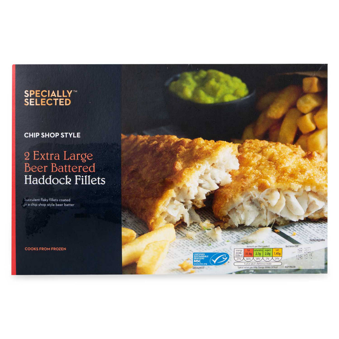Chip Shop Style Extra Large Beer Battered Haddock Fillets 2 Pack | ALDI UK