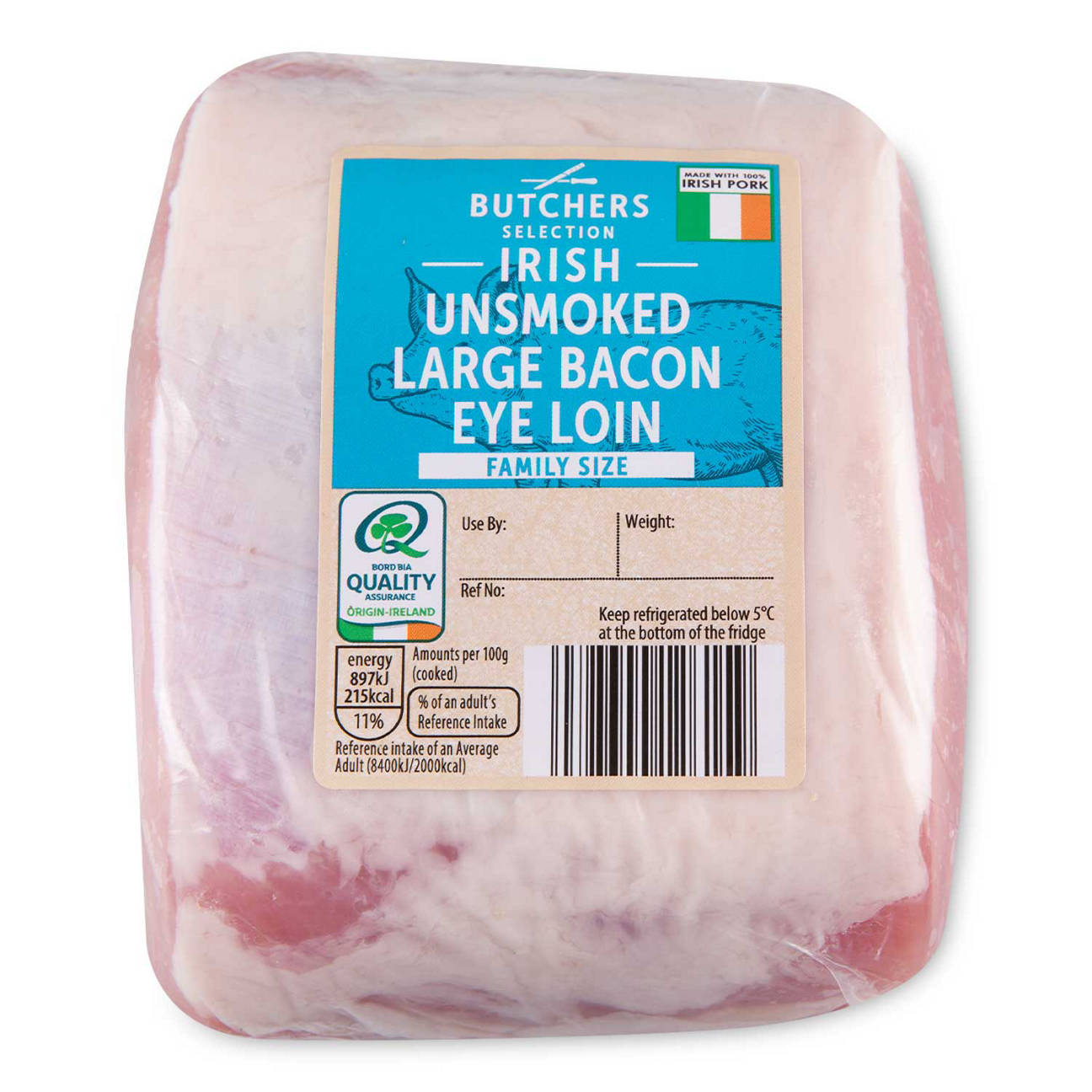 Irish Unsmoked Large Bacon Eye Loin Family Size | ALDI IE