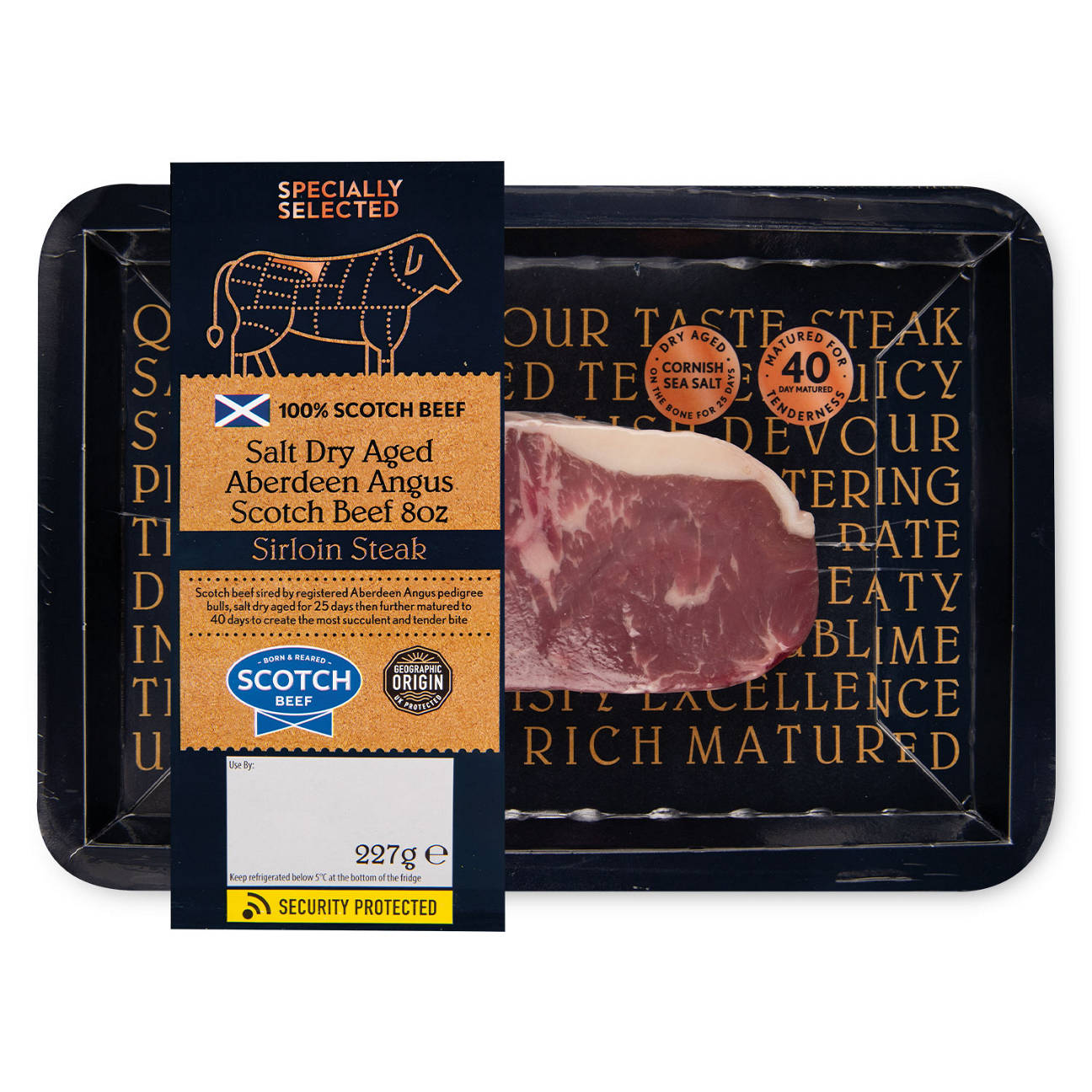 Salt Dry Aged Aberdeen Angus Scotch Beef 8 Oz Sirloin Steak | ALDI UK