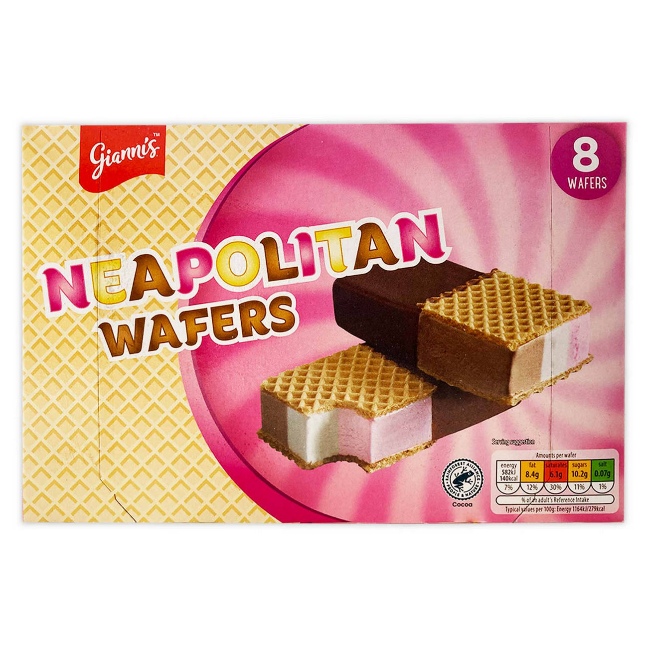 Neapolitan Wafers Ice Cream Sandwiches 8 Pack | ALDI UK