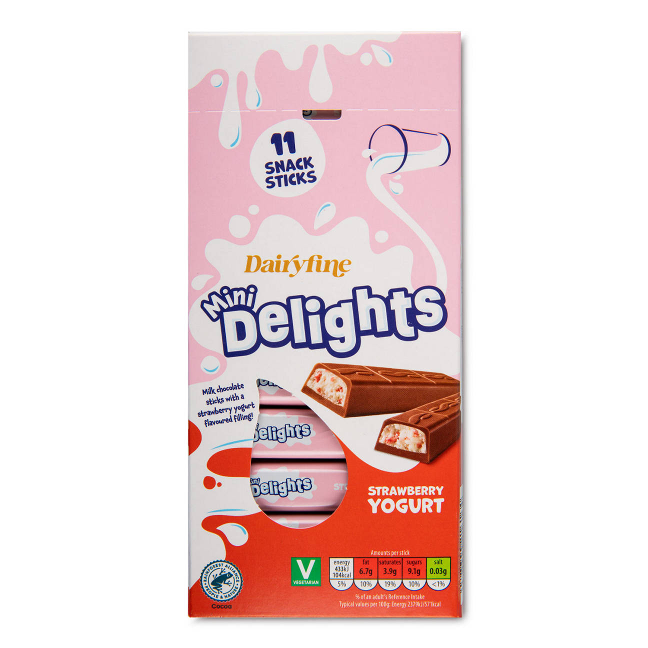 Strawberry Yogurt Milk Chocolate Sticks 11 Pack | ALDI UK