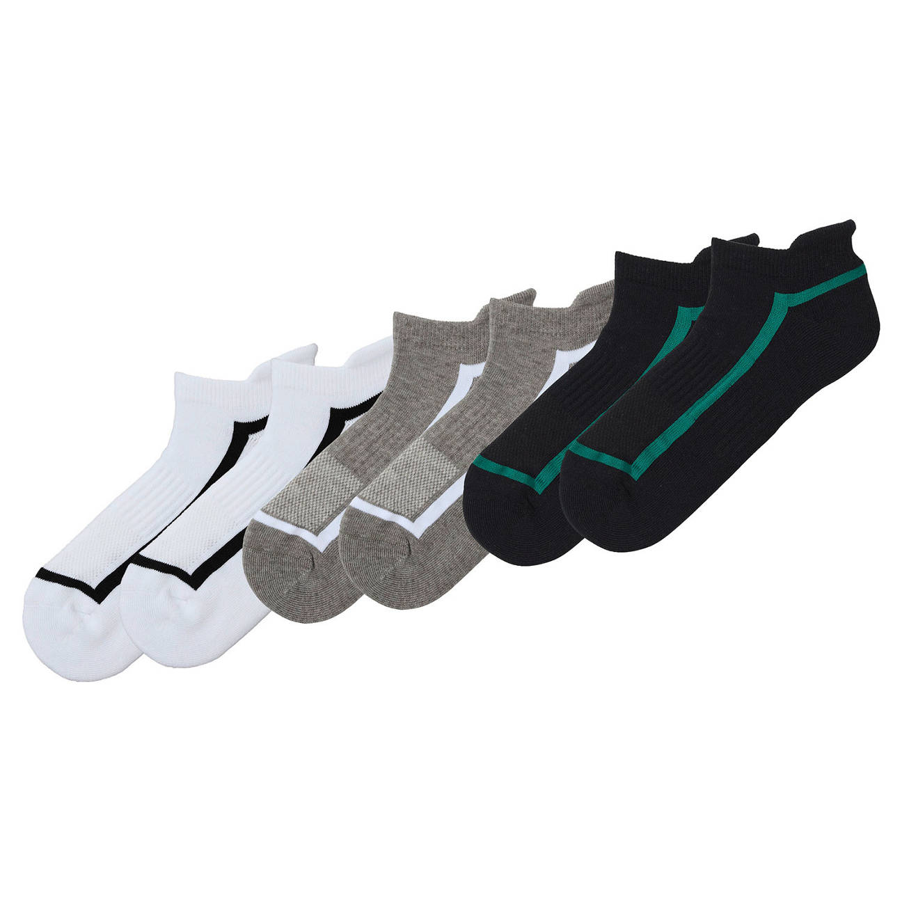 Damen-/Herren-Fitness-Socken, 3er-Pack, Low Cut, Grau/Wei/Sch, 35/38