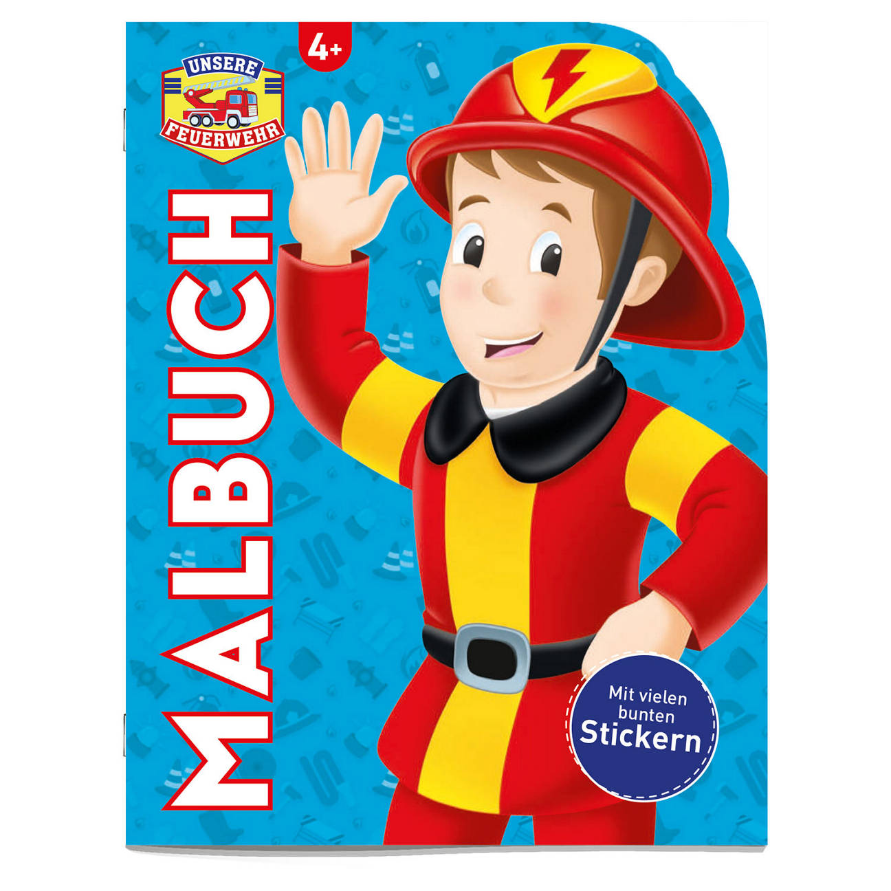 Mal- & Stickerbuch für Kinder, Feuerwehr
