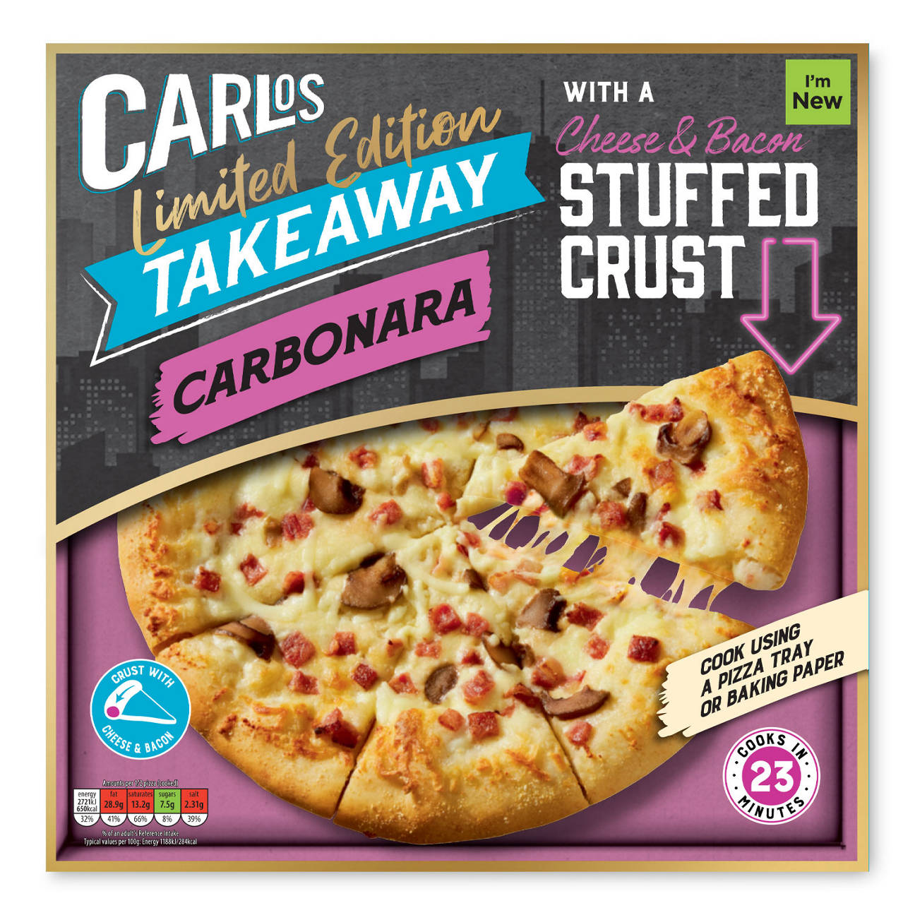Limited Edition Takeaway Carbonara Pizza with a Cheese & Bacon Stuffed ...