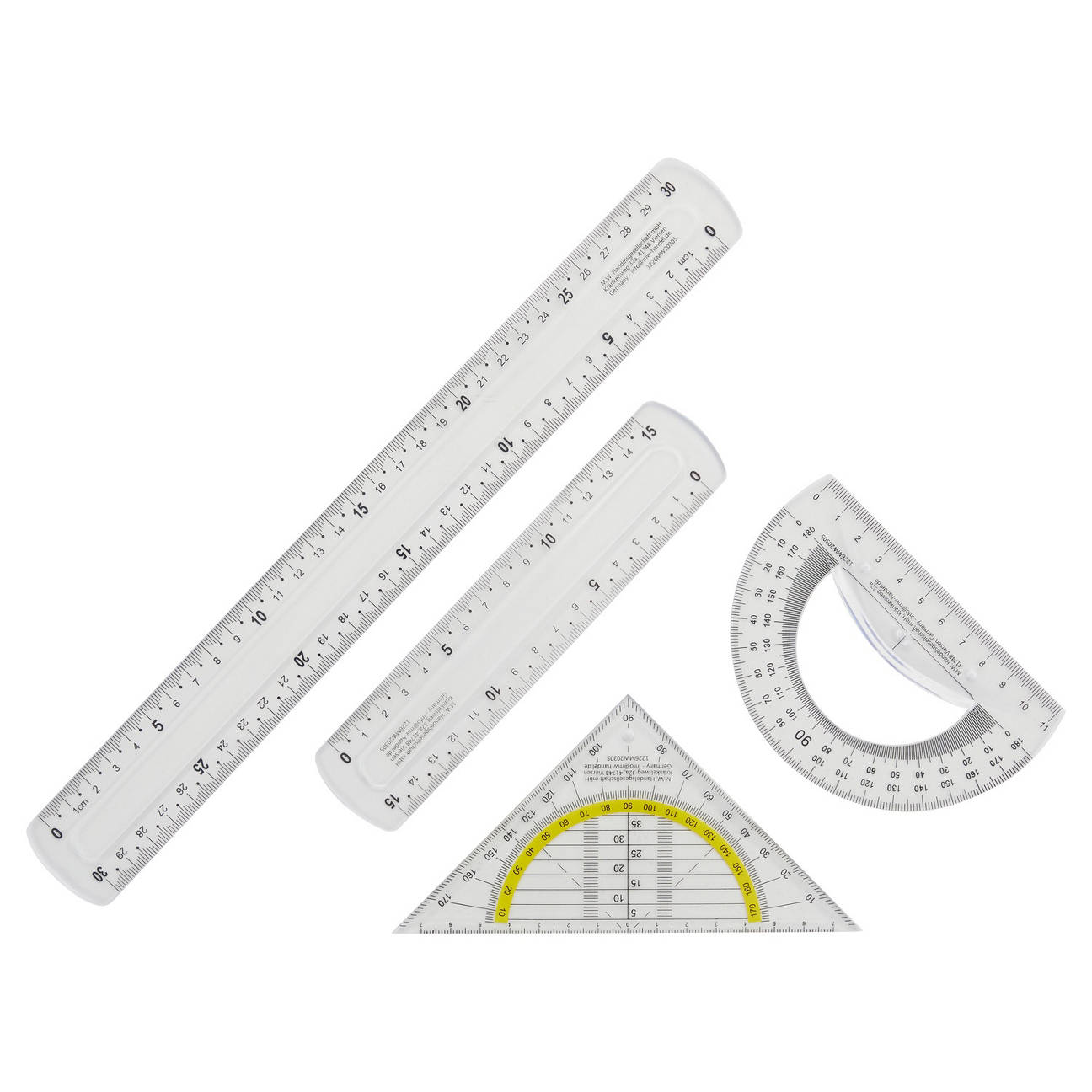 Zirkel- oder Geometrie-Set, Geometrie, transparent