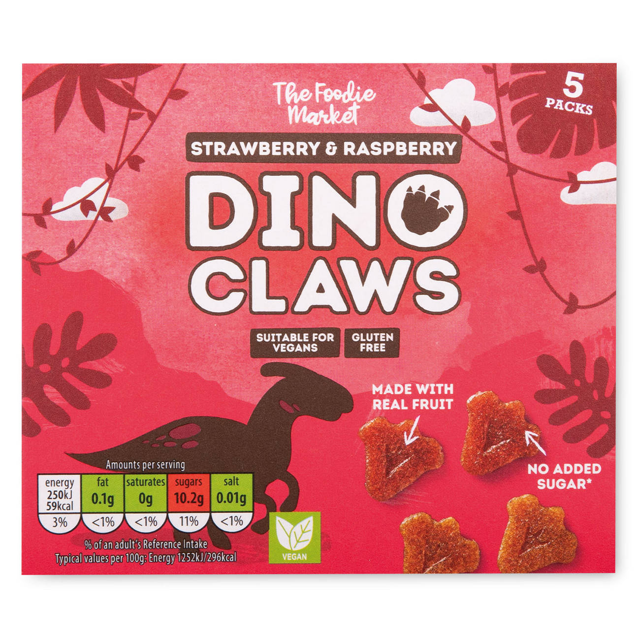 Strawberry & Raspberry Dino Claws 5 Pack | ALDI UK