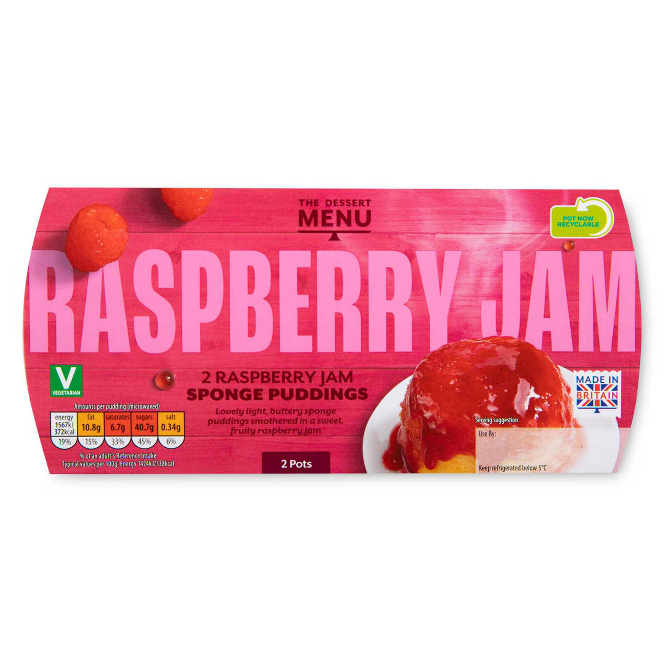 Raspberry Jam Sponge Puddings 2 Pack | ALDI UK