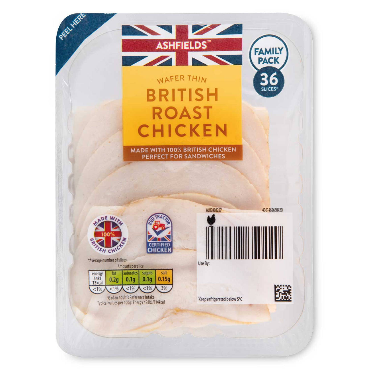 British Wafer Thin Roast Chicken Family Pack 36 Slices | ALDI UK