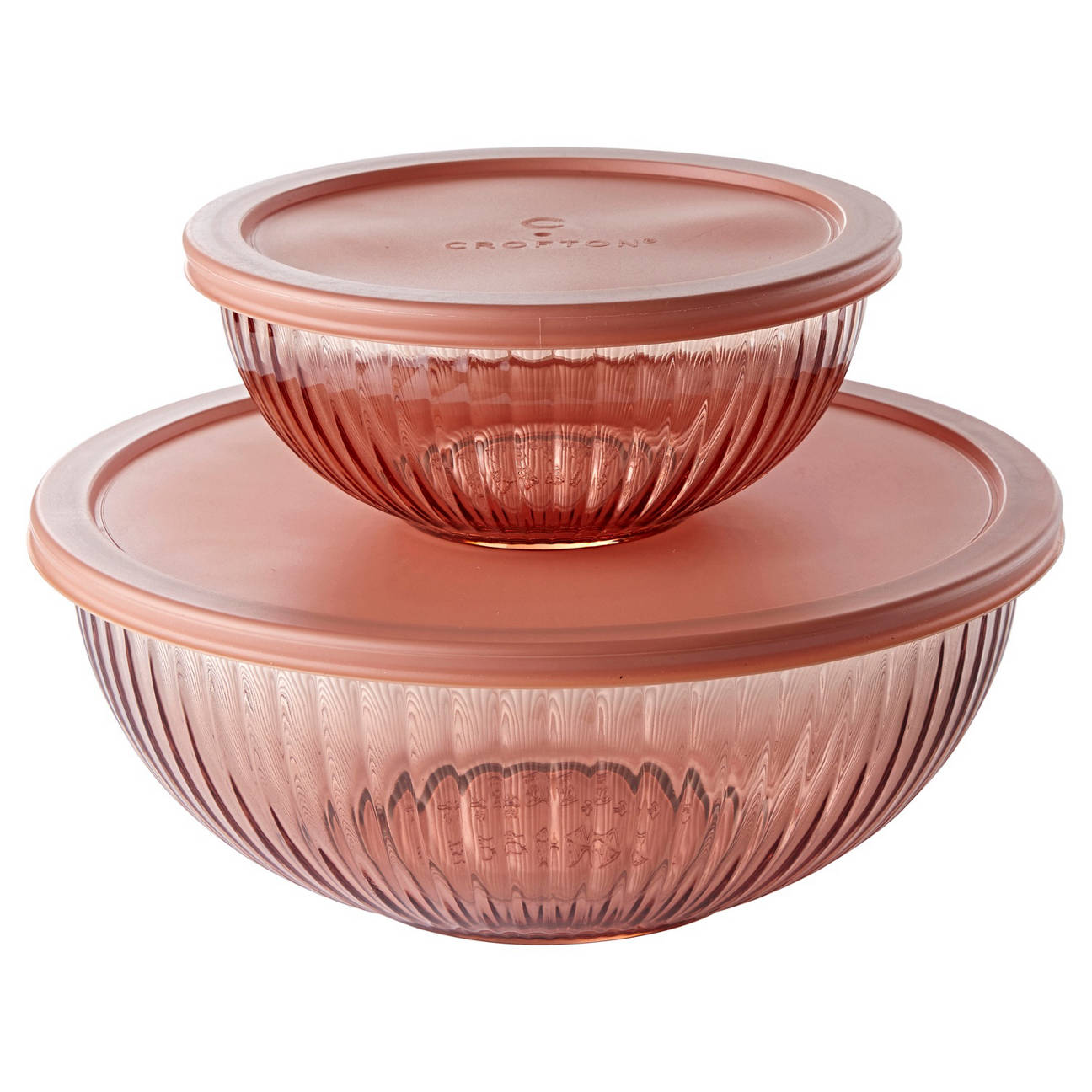 Getönte Glasschalen 2er Set, Apricot