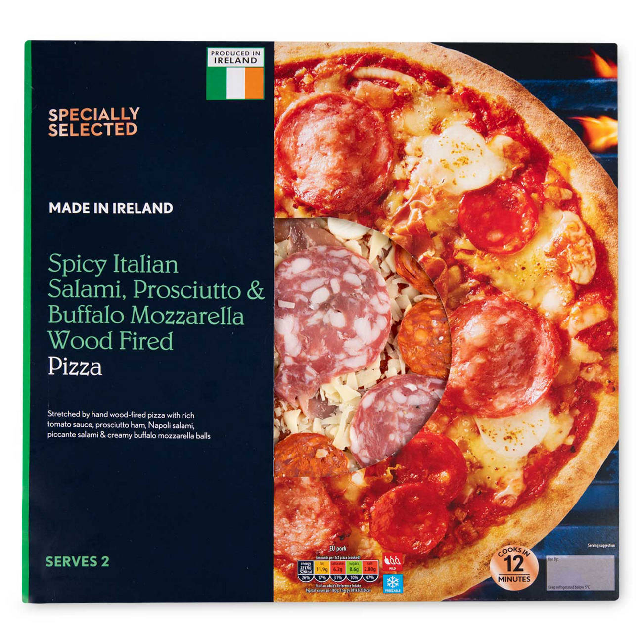 Spicy Italian Salami, Proscuitto & Buffalo Mozzarella Wood Fired Pizza ...