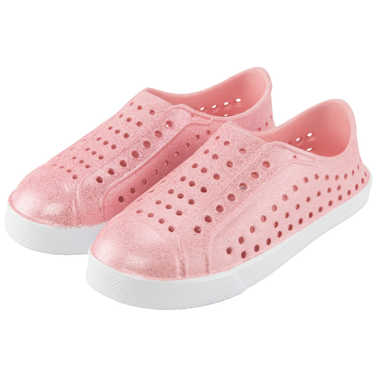 Chaussures slip-on pour enfants, rose vif pailleté, 35| ALDI SUISSE