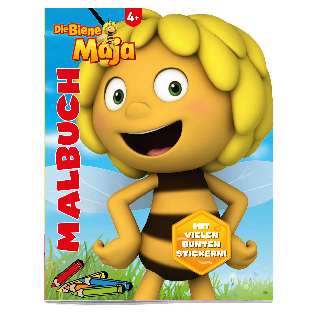 Mal- & Stickerbuch für Kinder, Biene Maya