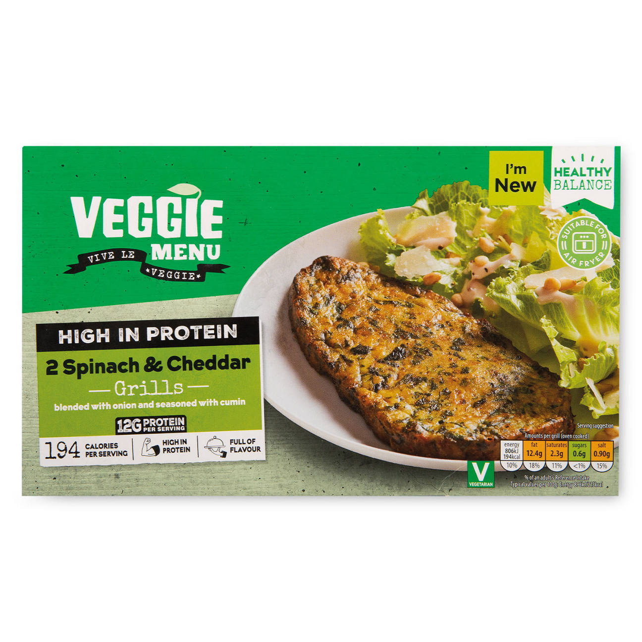 Spinach & Cheddar Grills 2 Pack | ALDI UK