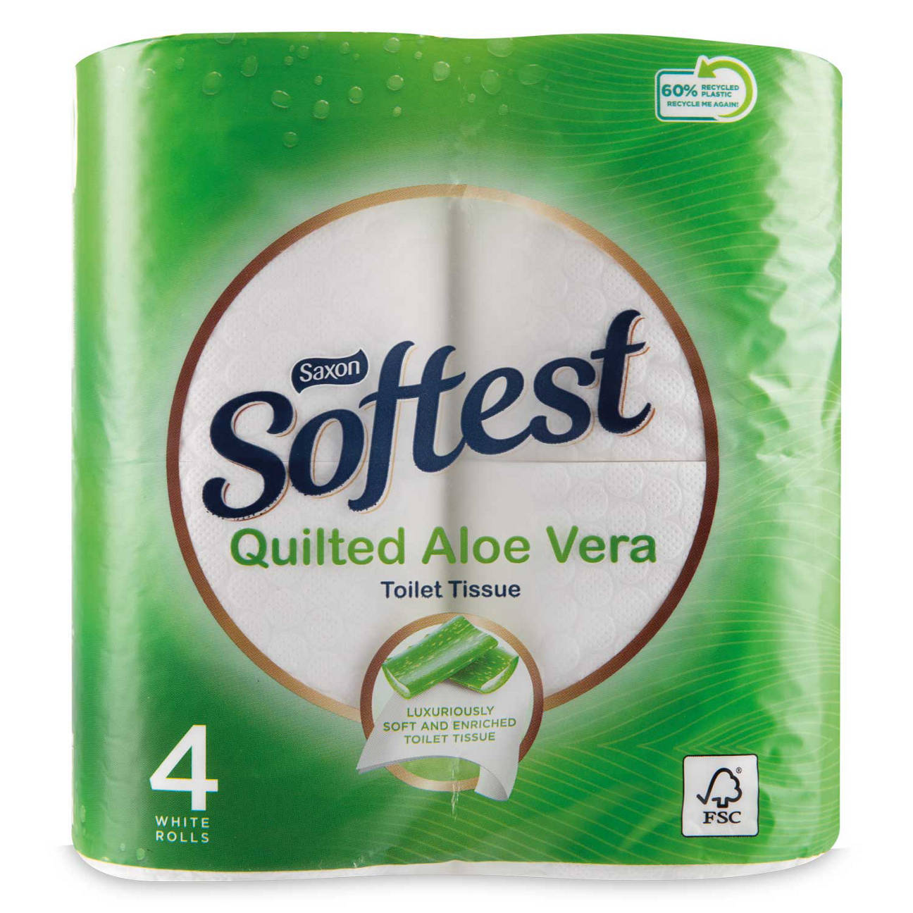 Softest Quilted Aloe Vera Toilet Tissue 4 Pack | ALDI IE
