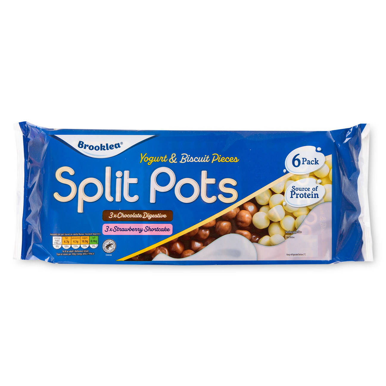 Vanilla And Strawberry Yogurt With Biscuit Pieces Split Pots 6 pack ...
