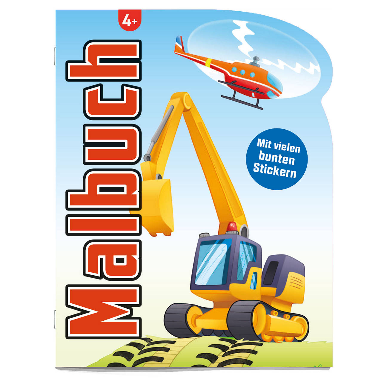 Mal- & Stickerbuch für Kinder, Bagger