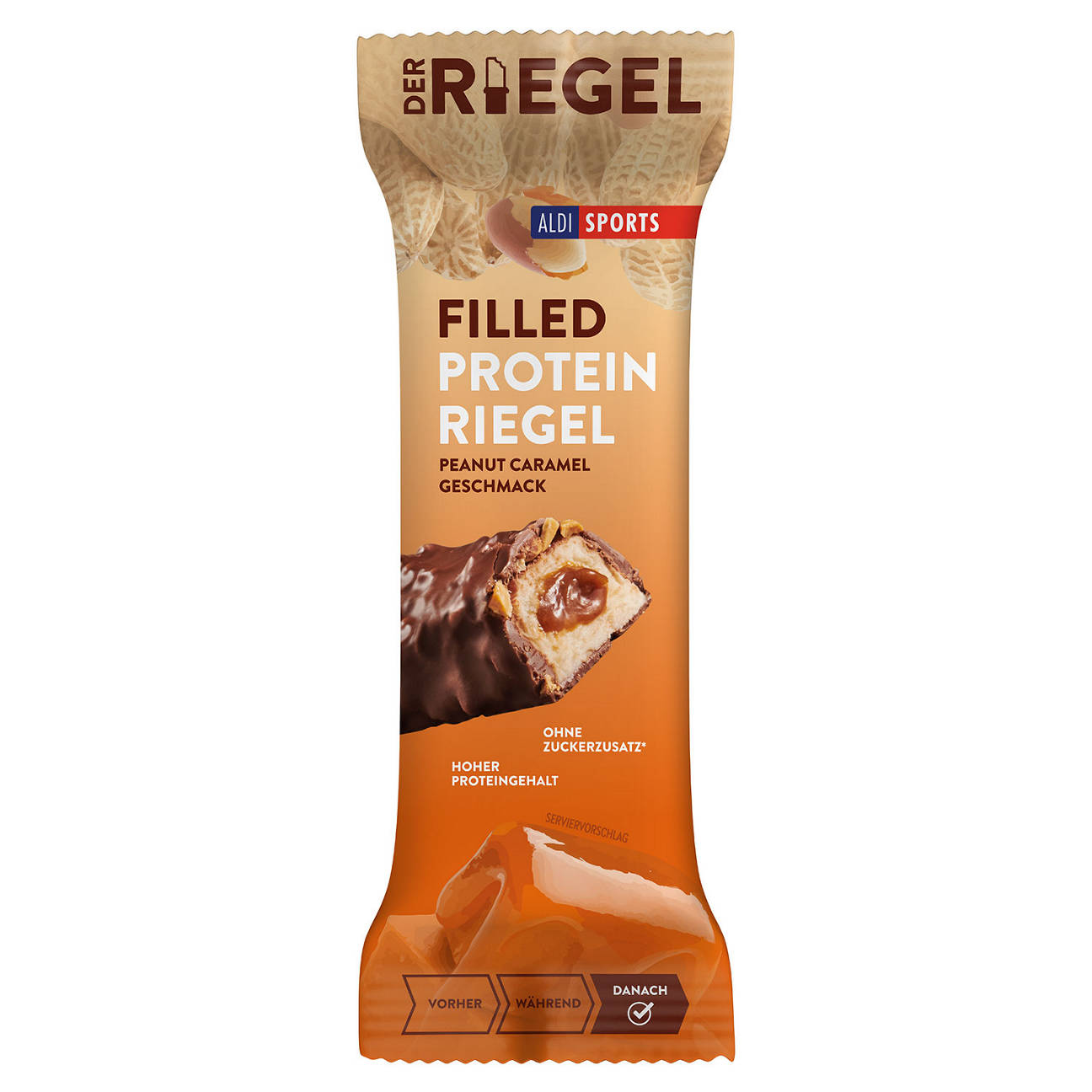 Filled Protein Bar 45 g, Peanut-Caramel