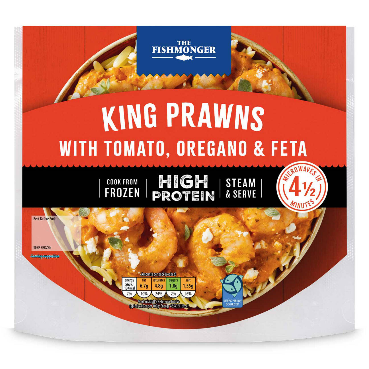 High Protein King Prawns with Tomato, Oregano & Feta | ALDI UK