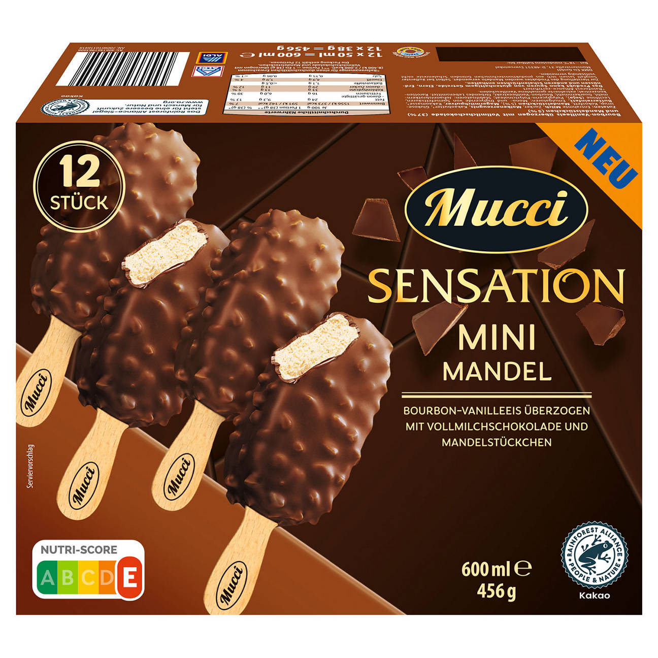 Mini Stieleis Mandel 600 ml, Vollmilchschokolade